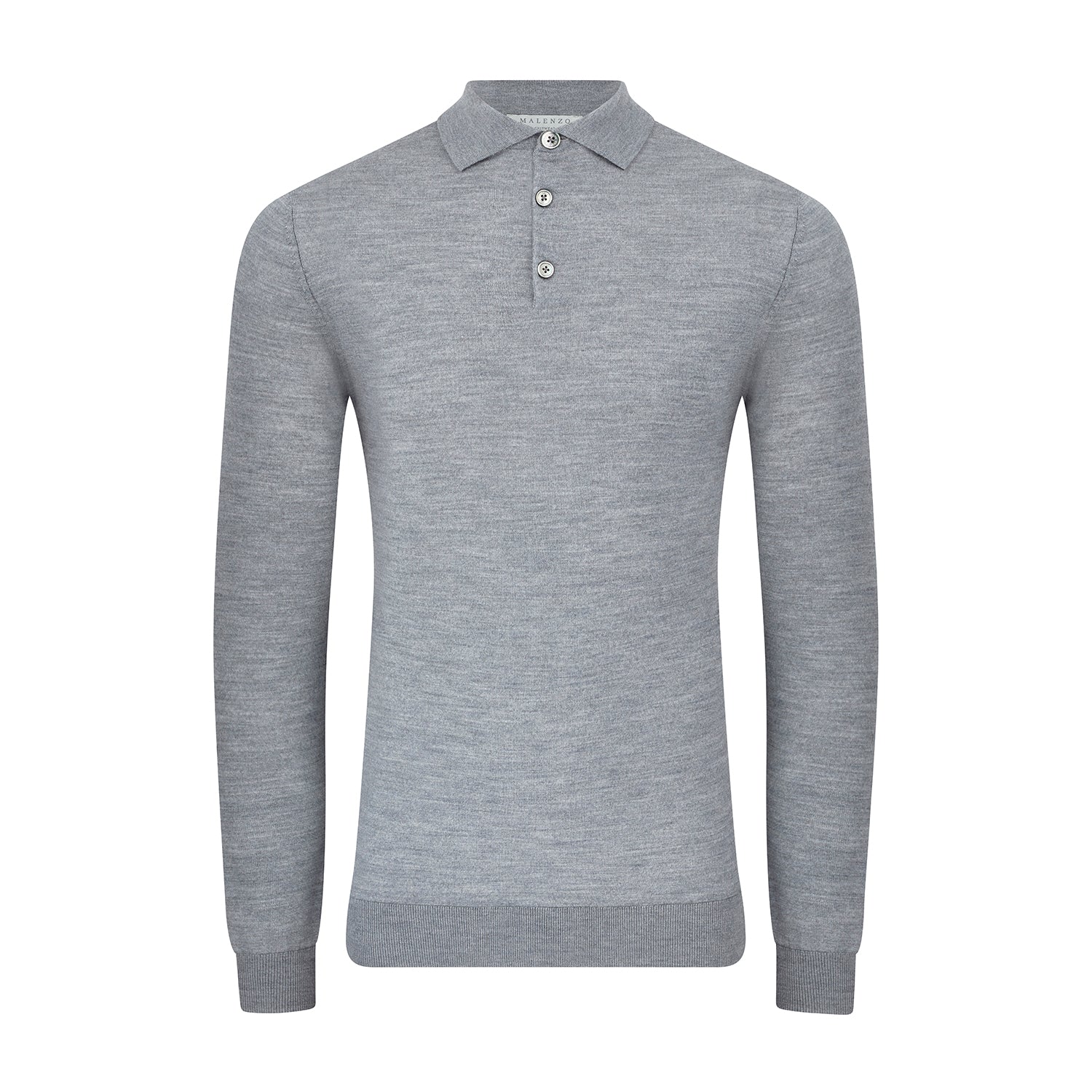Slim Fit 'Palermo' Polo in Silver Marl – Malenzo